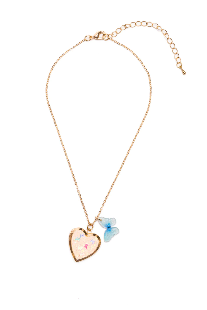 Butterfly Heart Locket Necklace – Little Pickles Store